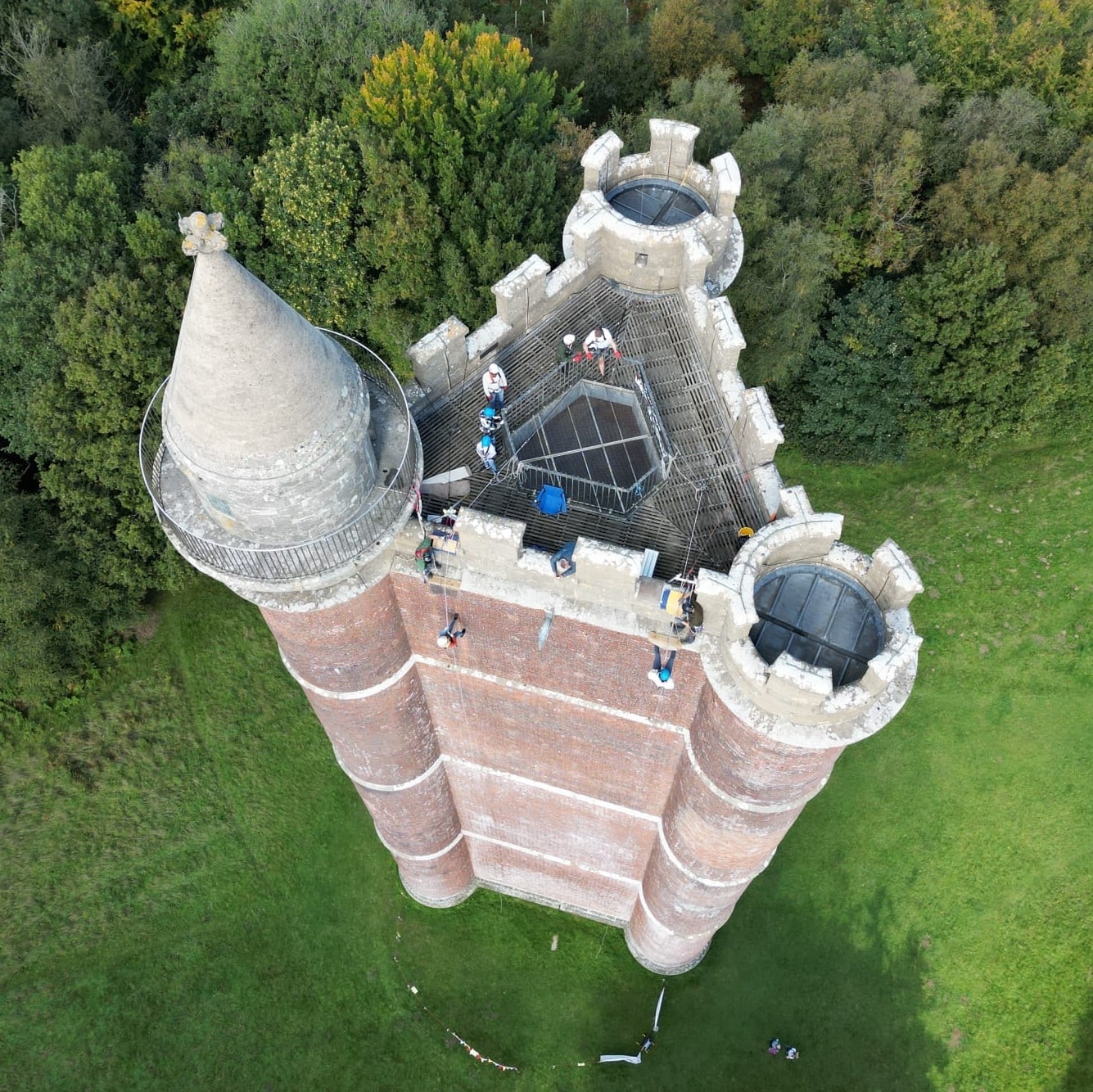 King Alfred's Tower Charity Abseil Event, Stourhead, National Trust